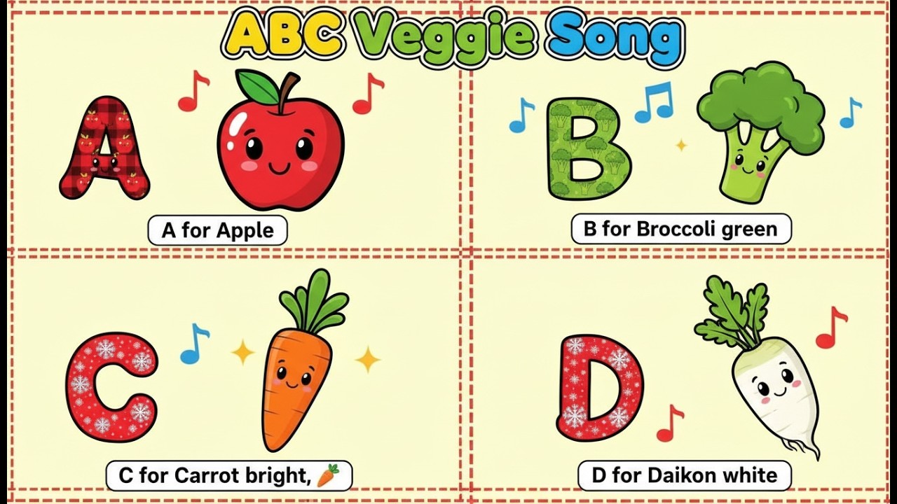 ABC Vegetables Dance Song 🥕🥦 | Learn Alphabet A to Z with Fun Veggie ...