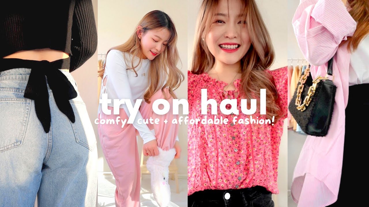 what i'm wearing this month 🎀 cute, comfy + affordable try on haul ...