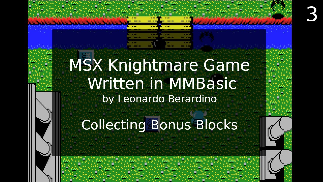 MSX Knightmare Game in MMBasic: Collecting Bonus Blocks - YouTube