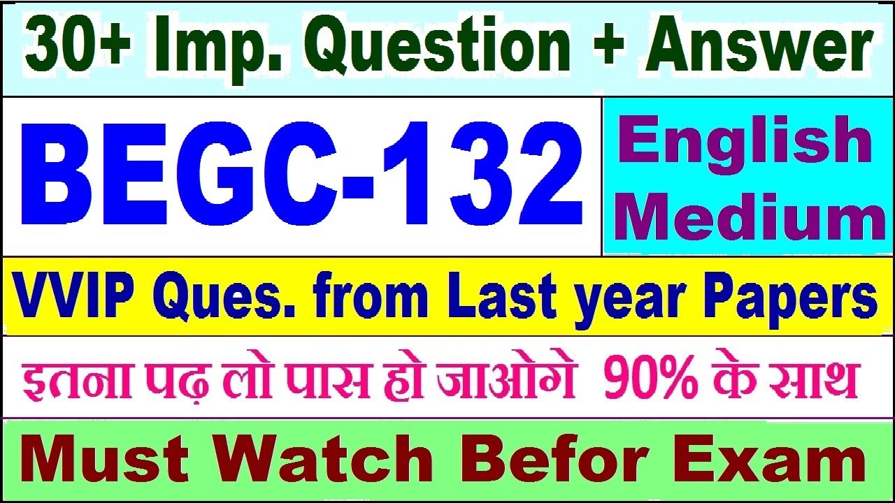 BEGC 132 important questions with answer | begc 132 Previous Year ...