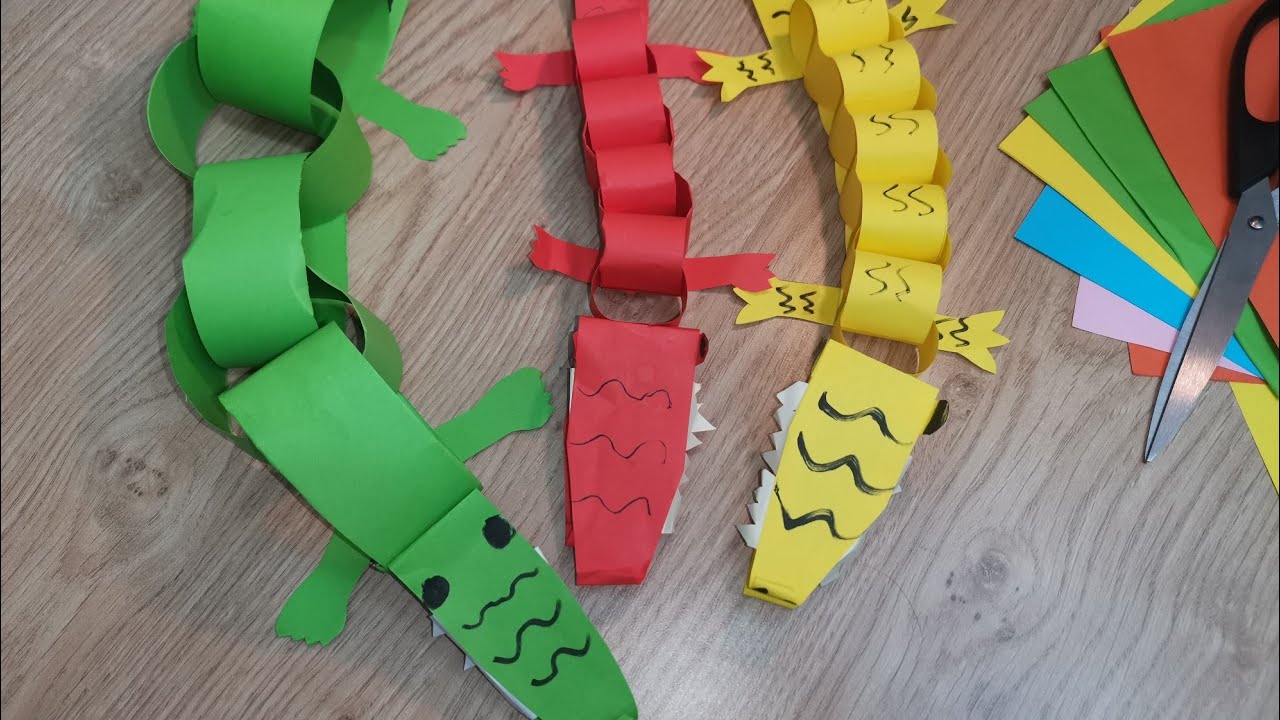 How to make a 3D paper crocodile - YouTube