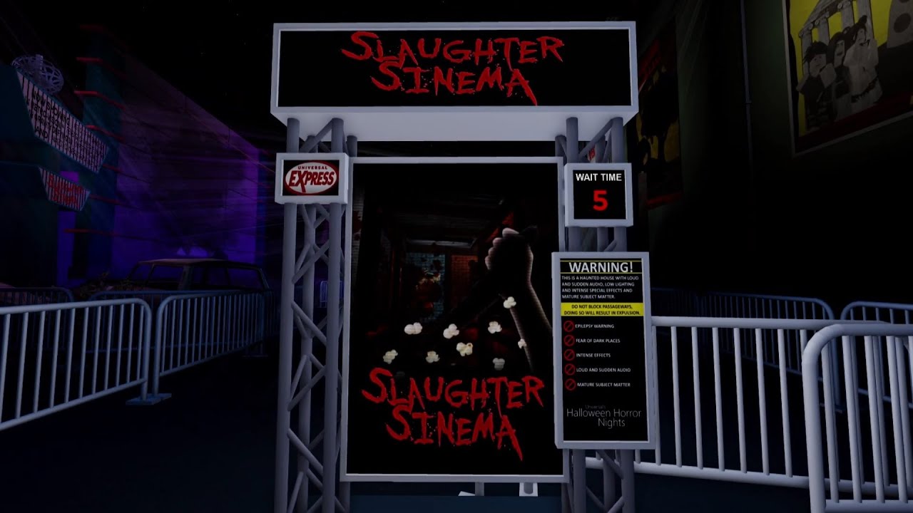 Slaughter Sinema Haunted House HHN 2020 roblox new - YouTube