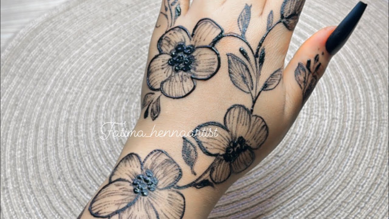 Somali Sudanese henna design inspiration before Eid floral henna - YouTube