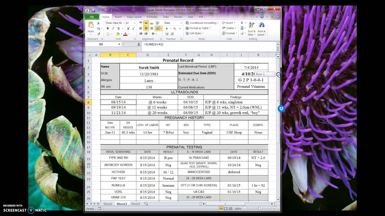 Prenatal Record Form with Changing Dates - YouTube