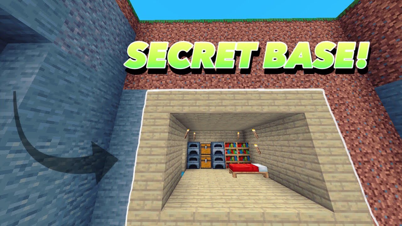 HOW TO MAKE SECRET BASE IN MINECRAFT BEDROCK EDITION (EASY BUILD) - YouTube