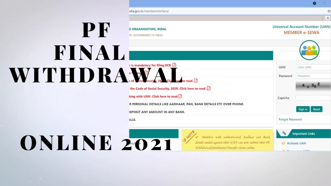 PF Withdrawal Process Online 2021 | How to withdraw PF online |EPF | PF ...