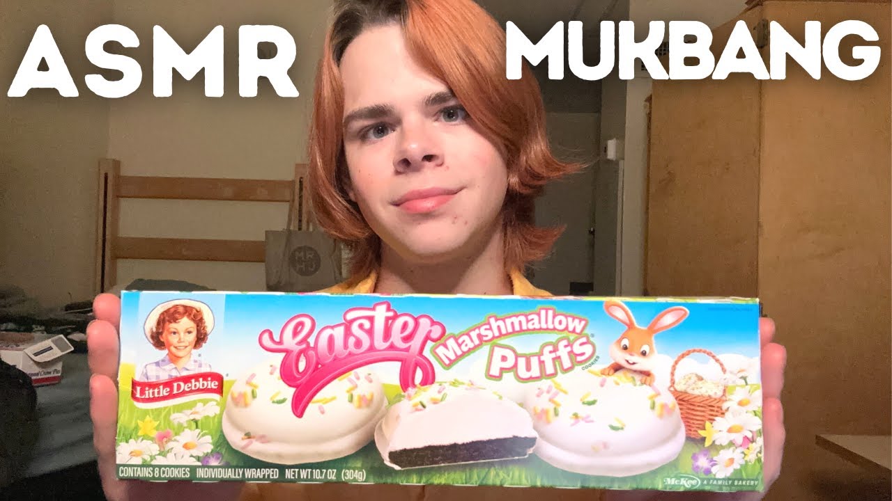 ASMR Little Debbie Easter Marshmallow Puffs - YouTube