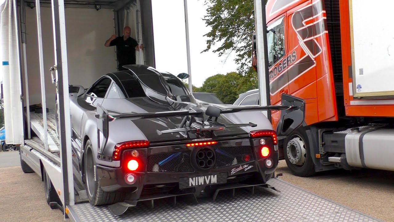 The Pagani ZONDA OLIVER STRUGGLING to get onto its trailer - YouTube