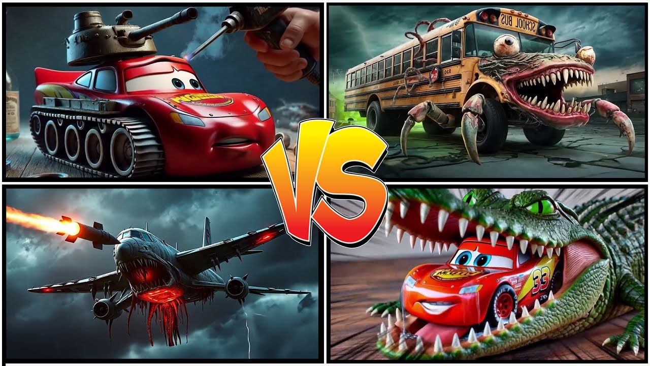 Tiles Hop Mc Queen Tank vs School Bus vsThe Sky vsMc Queen Crocadil ...