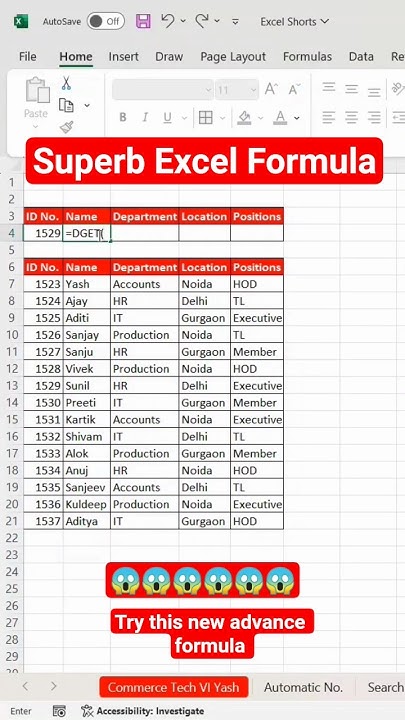 stop 😱 try this formula😱‼️excel‼️ #excel #edexcel #excelshortcuts #exceltips #exceltricks # ...