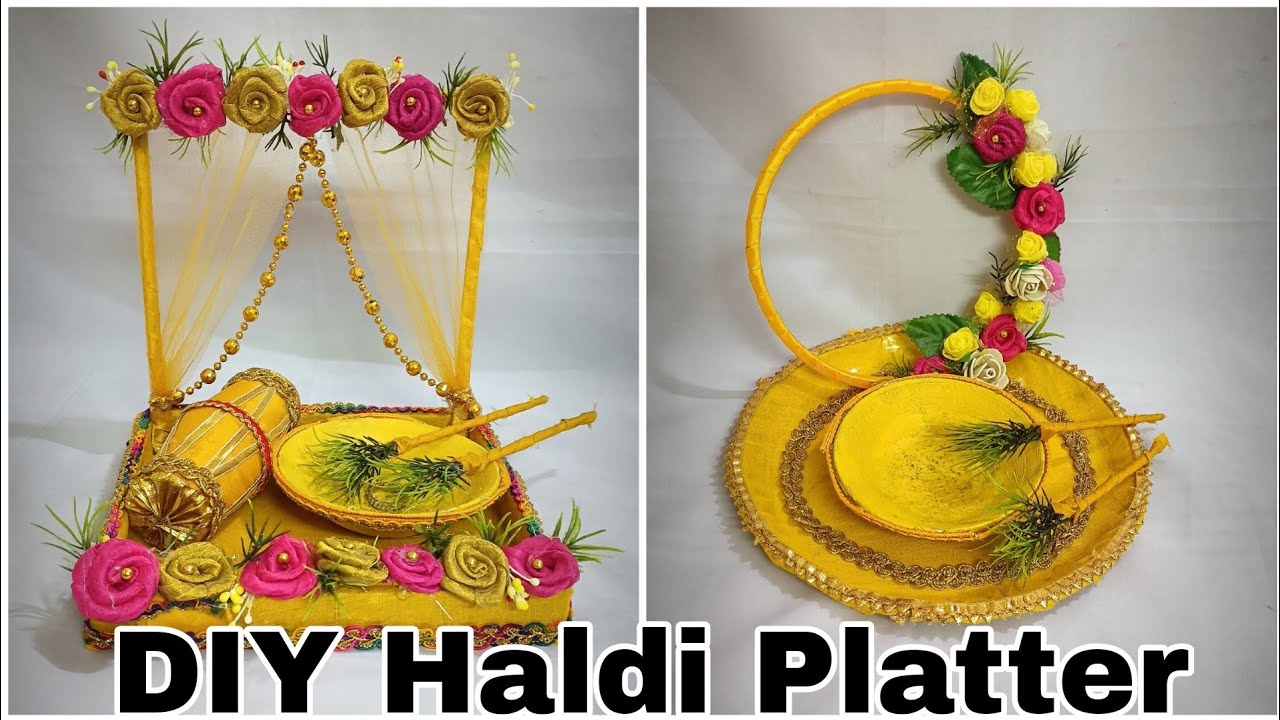 DIY Haldi platter/Haldi thali decoration ideas/Haldi platter/Haldi ...