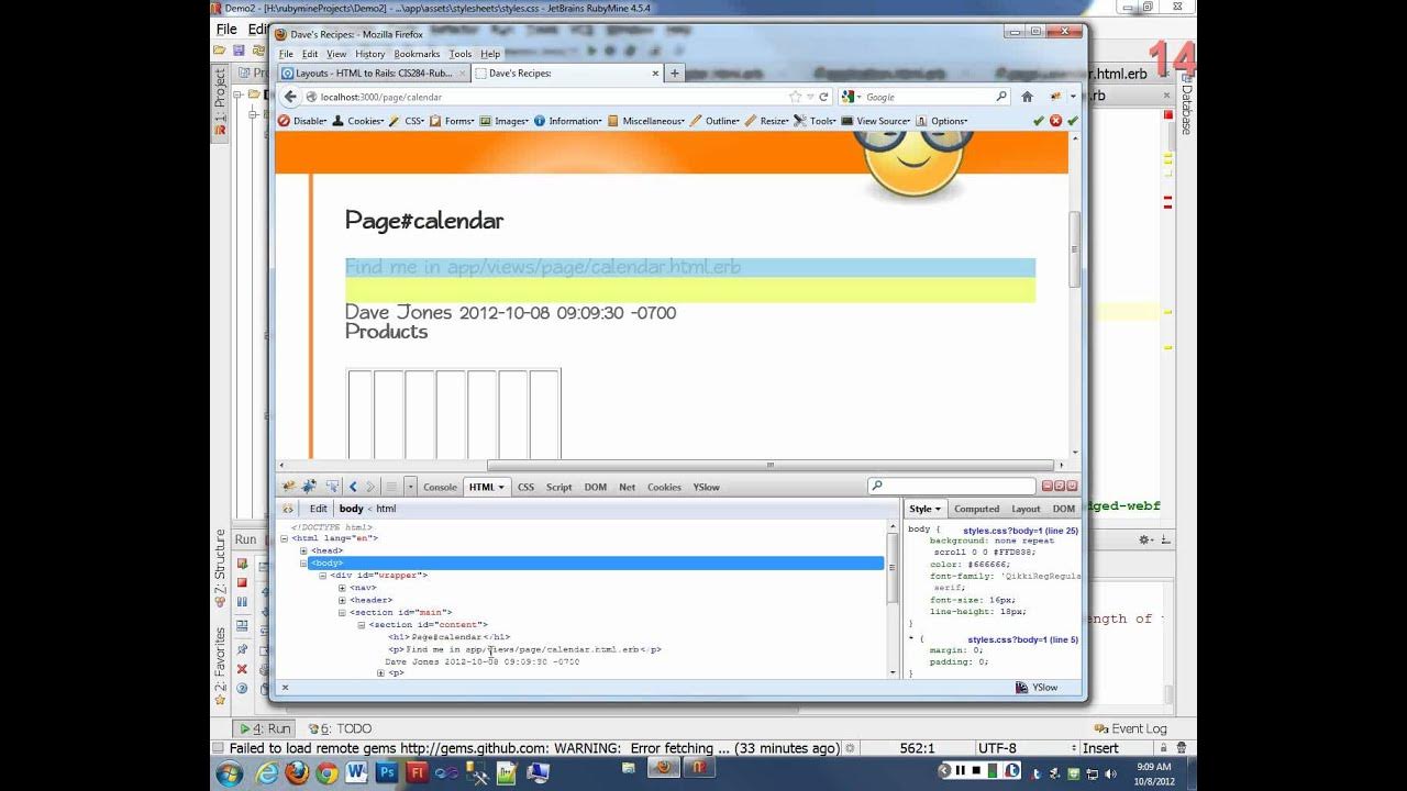 Day 7 - Ruby on Rails 3 - Intro to Helpers - YouTube