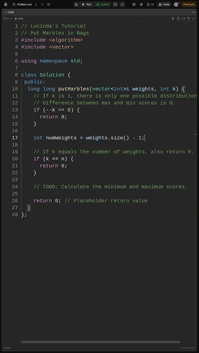 🎀LeetCode 2551🎀 Put Marbles in Bags - YouTube