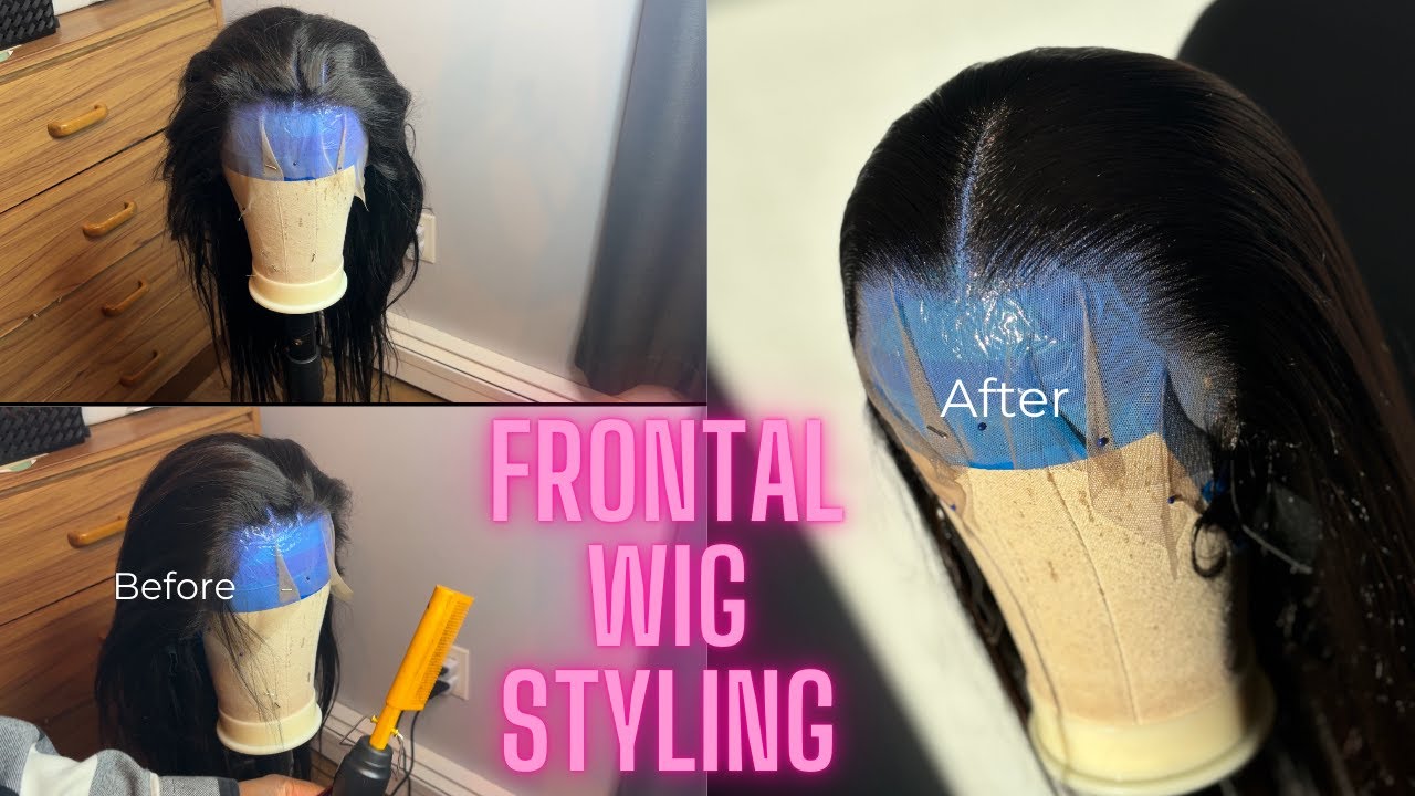 *HOW TO STYLE A GLUELESS FRONTAL WIG - *Plucking *Straightening *Widow ...