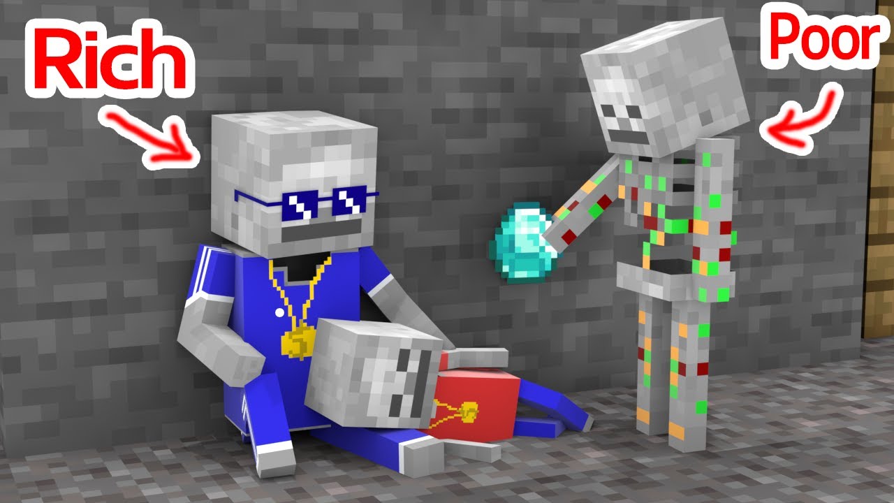 Rich Become Poor ( Baby Skeleton Sad Story ) - Minecraft Animation ...