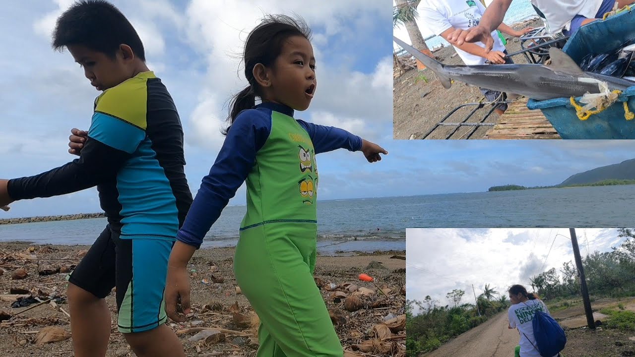 Naligo kami sa dagat | may malaking pating na nahuli sila Kuya ...