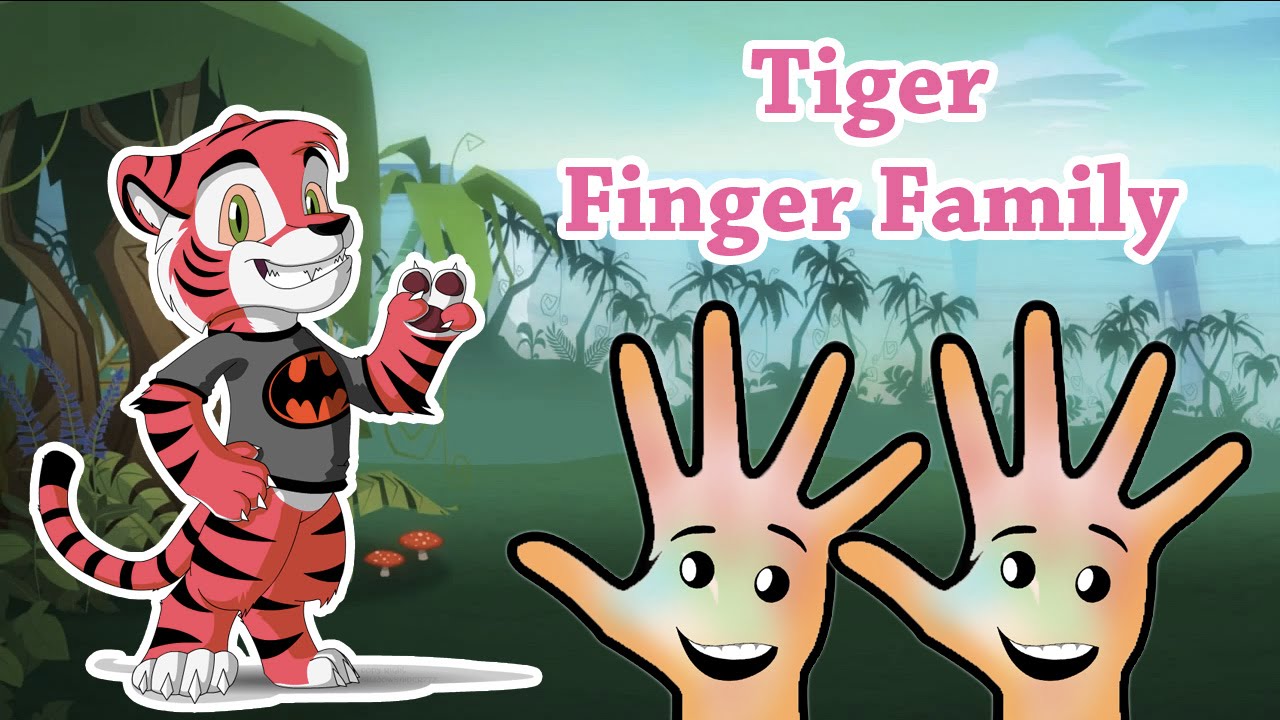 Tiger Cartoon Nursery Finger Family Rhymes For Children| Animal Finger ...