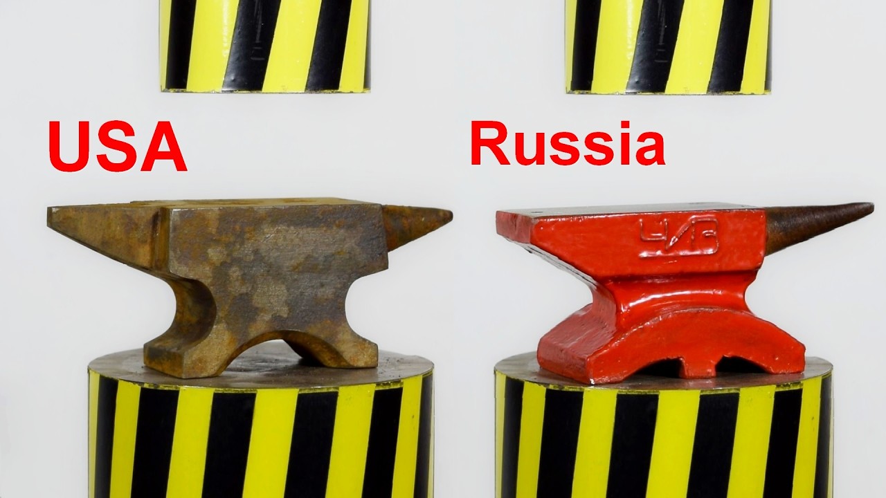 HYDRAULIC PRESS VS ANVILS OF DIFFERENT COUNTRIES - YouTube