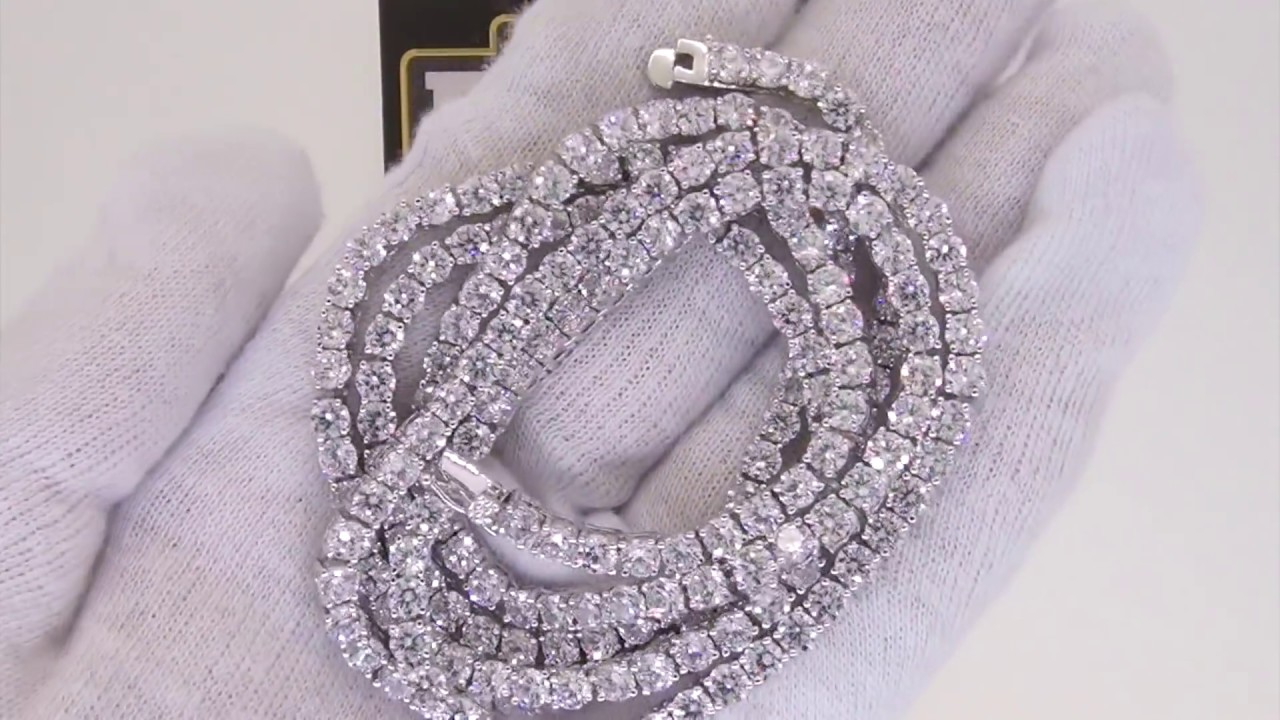 Bling Bling Chain 1 Row Iced Out with Simulated Diamonds | Tennis Chain ...