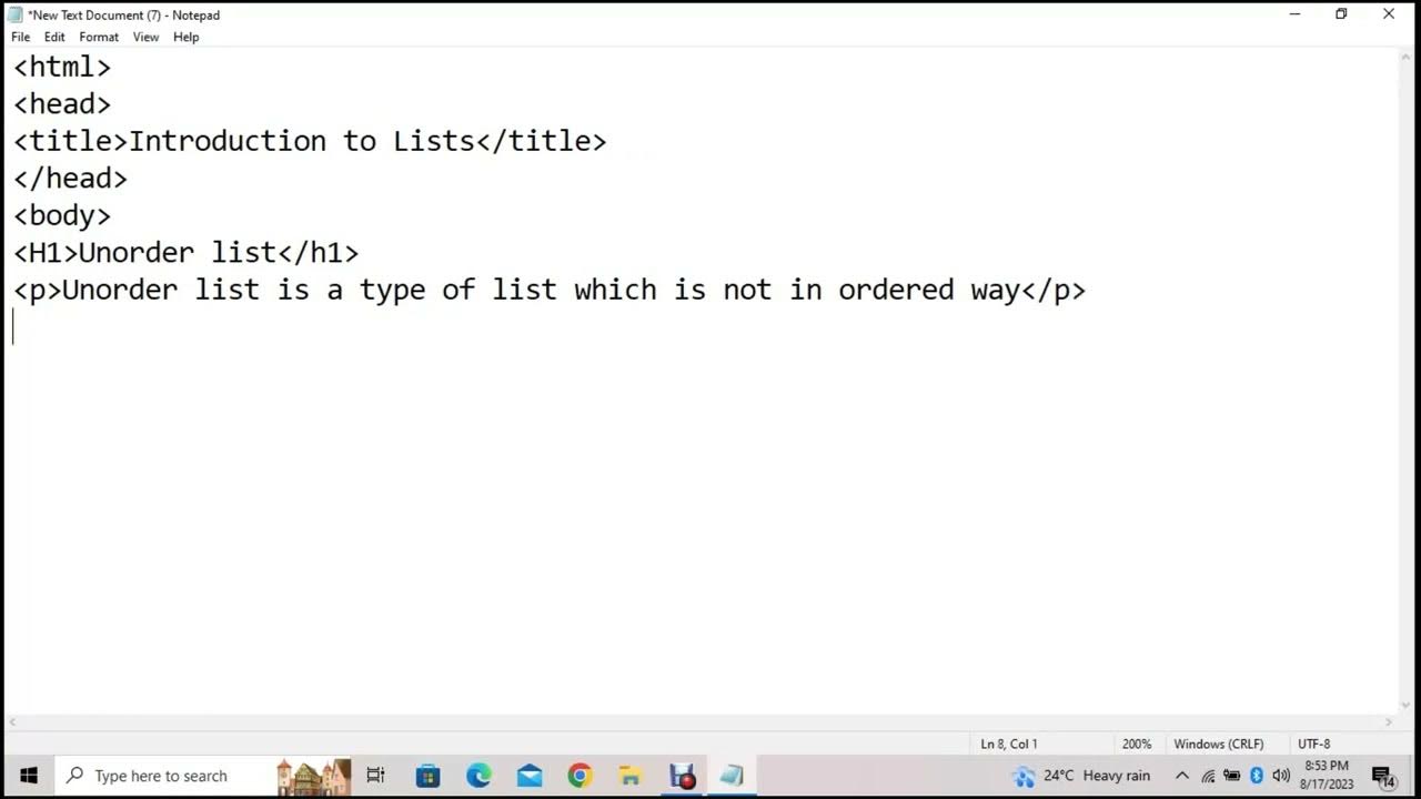 "Mastering Unordered Lists: A Beginner's Guide to HTML Coding with Examples | Coding with ...