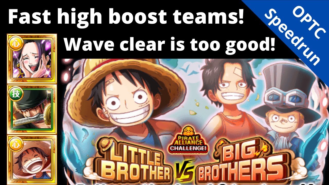 4x high boost wave clear teams for Global Anni blitz! OPTC Little Brothers vs Big Brothers - YouTube