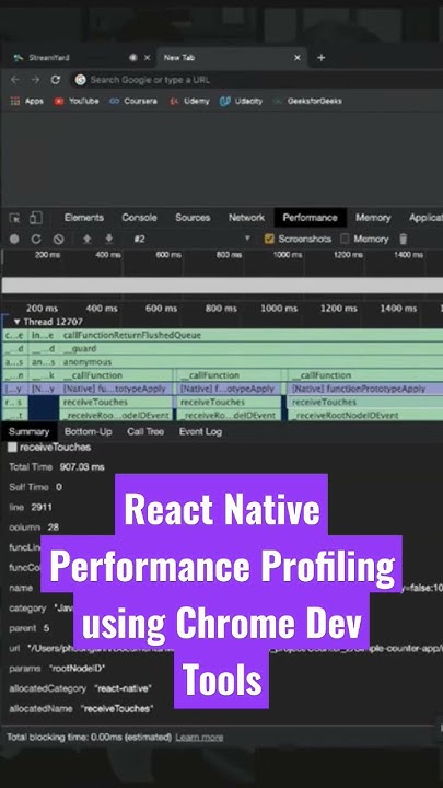 React Native Performance Profiling using Chrome Dev Tools - YouTube