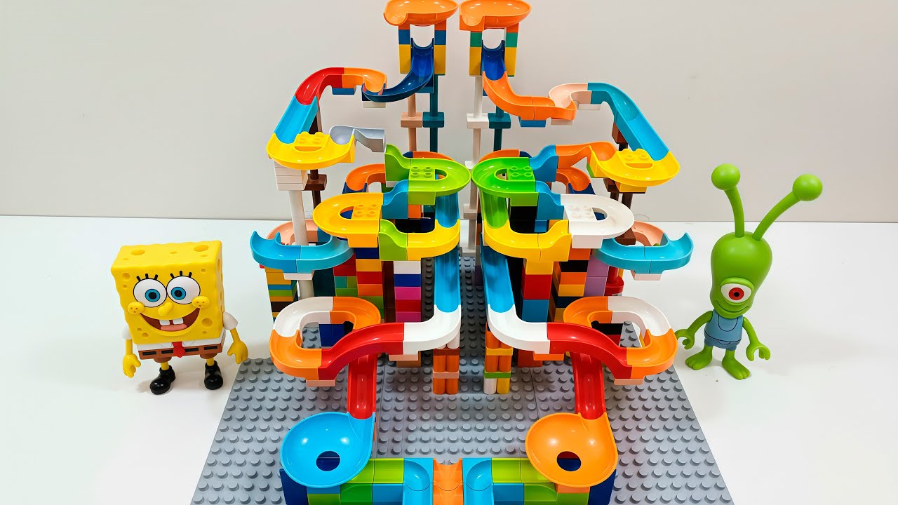 Ultimate Spiral Tower Marble Run! | SpongeBob’s Color Rush Adventure ...