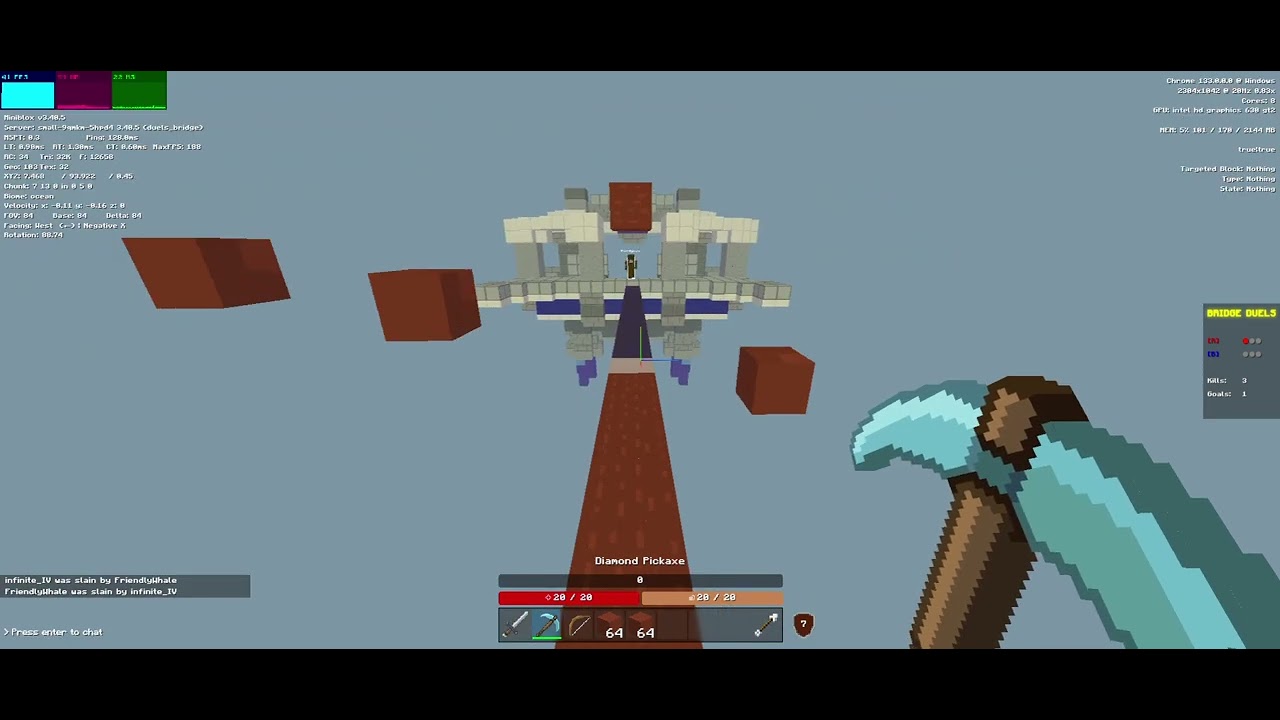 miniblox/minecraft bridge duels (no cuts) - YouTube