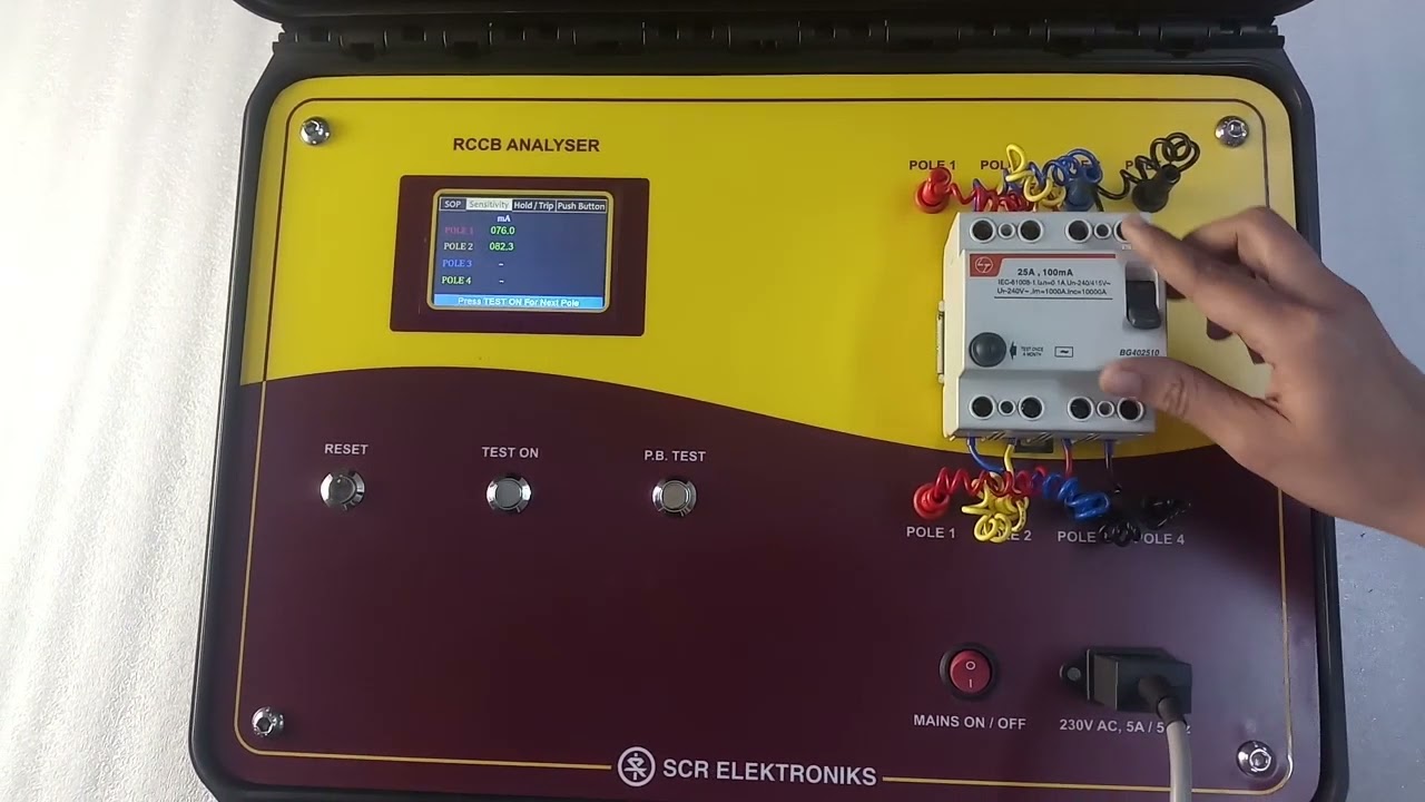 Portable Test Kit for RCCB with Touch Screen - YouTube