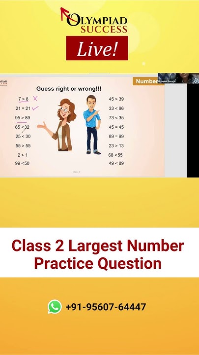 Class 2 Largest Number | Maths Olympiad Practice Question #shorts # ...