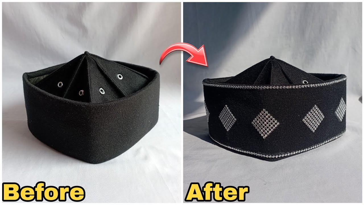 DIY Cap Decoration | Old Hat Craft | Topi Decor Idea - YouTube