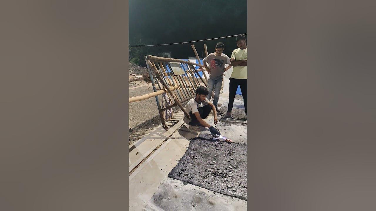 Mashtic Asphalt bridge top finishing work. - YouTube