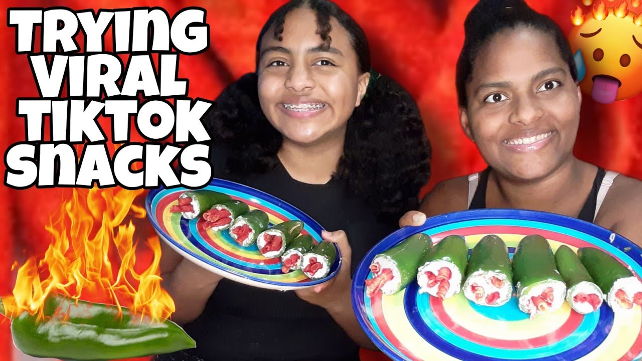 Trying Viral Tiktok Snacks Jalapeno With Cream Cheese And Takis Asmr