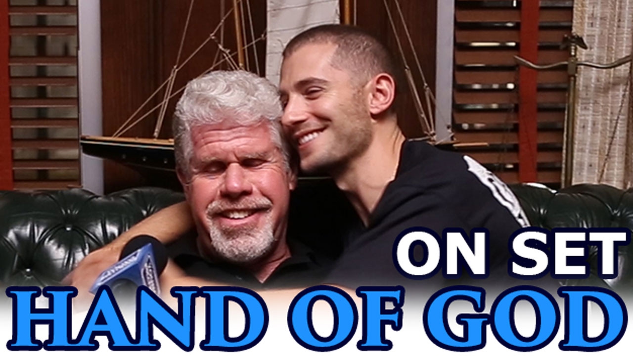 HAND OF GOD's Ron Perlman & Julian Morris Bond On Set - YouTube