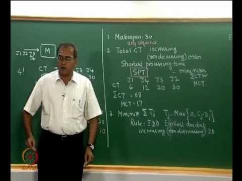 Mod-07 Lec-25 Single machine sequencing. Two machine flow shop -- Johnson's algorithm - YouTube