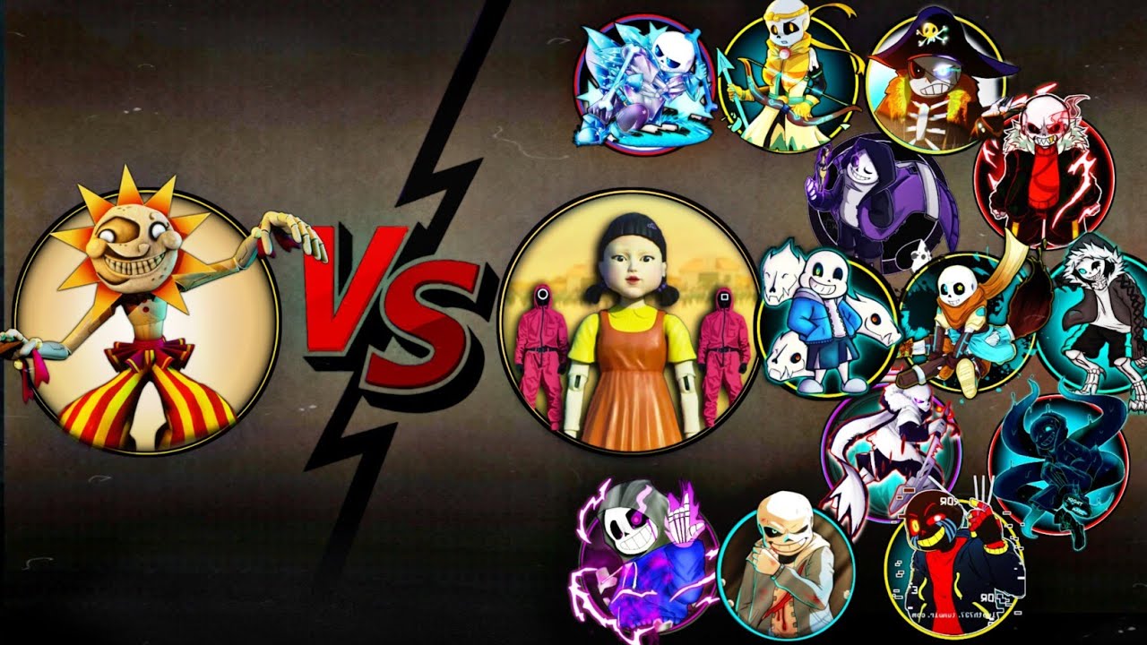 Sundrop Vs All Legendary Sans & The Squid Game | Most Epic Video - YouTube