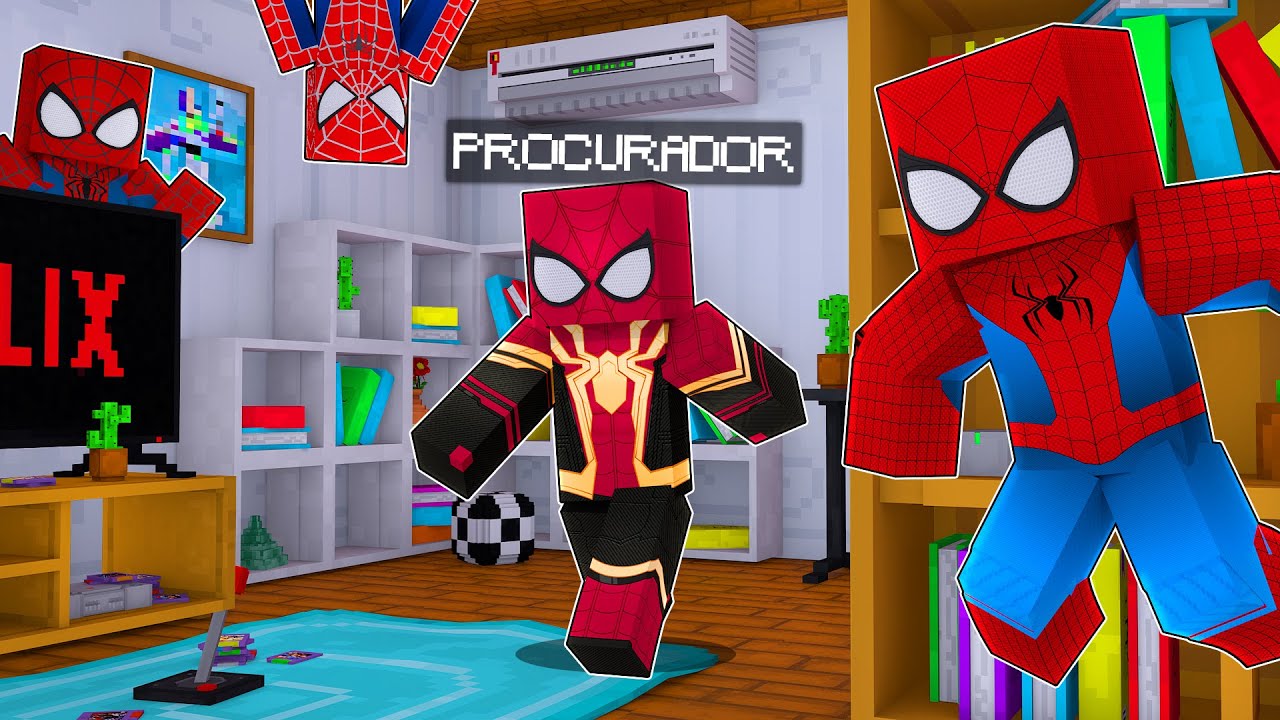 Esconde Esconde Dos Homem Aranha No Minecraft ‹‹ P3dru ›› Youtube