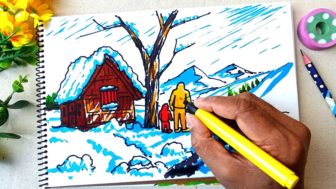 How To Draw Beautiful Snowfall Scenery Easy Step By Step YouTube how-to-draw-beautiful-snowfall-scenery-easy-step-by-step-youtube