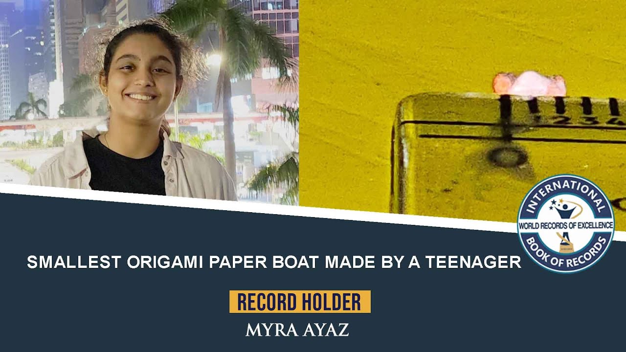 SMALLEST ORIGAMI PAPER BOAT MADE BY A TEENAGER - YouTube
