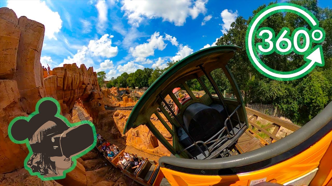 360º Ride on Big Thunder Mountain Railroad at Magic Kingdom - Front Row ...