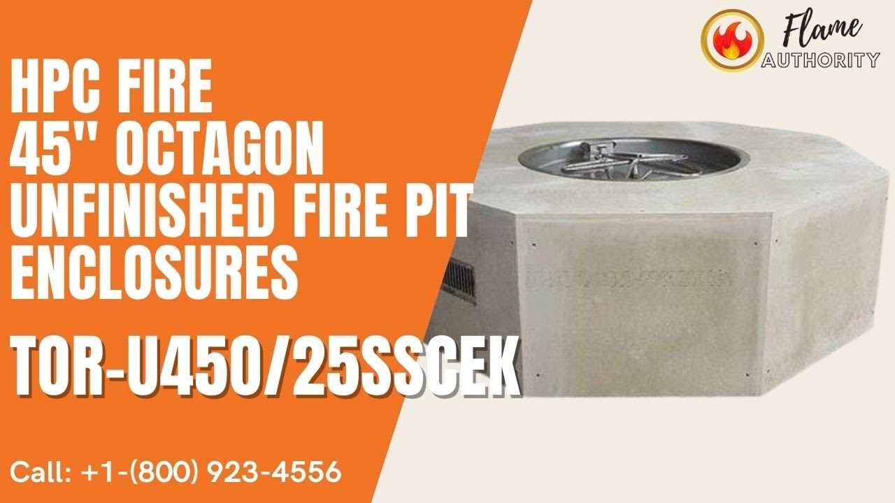 HPC Fire 45" Unfinished Octagon Fire Pit Enclosures TOR-U45O/25SSCEK ...