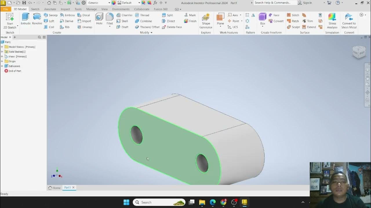 Autodesk Inventor Professional 2024 I Latihan 1 - YouTube