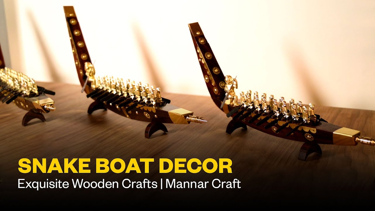 Snake Boat Decor - Exquisite Wooden Crafts | Mannar Craft - YouTube