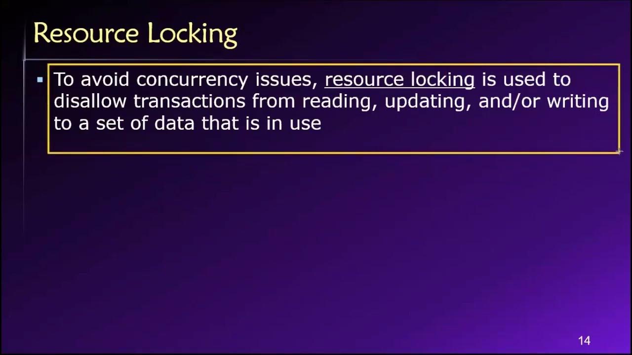 Topic 06 Part 06 Introduction To Resource Locking Youtube