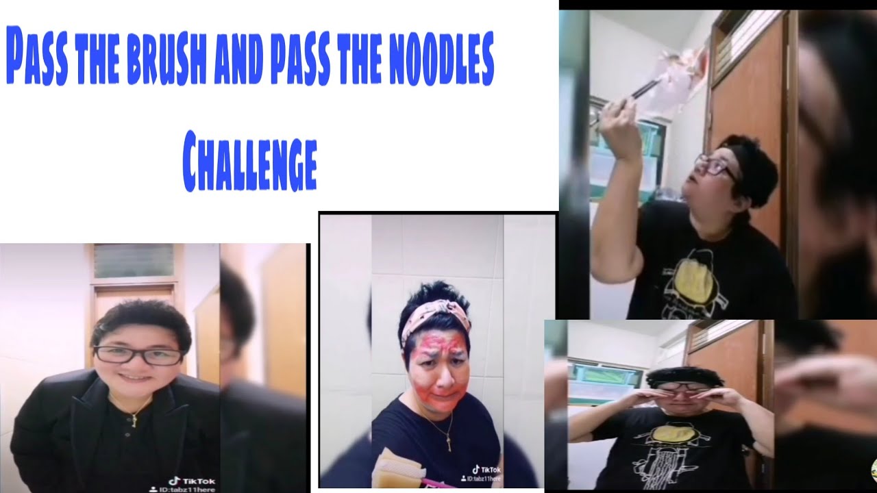 PASS THE BRUSH AND PASS THE NOODLES CHALLENGE - YouTube