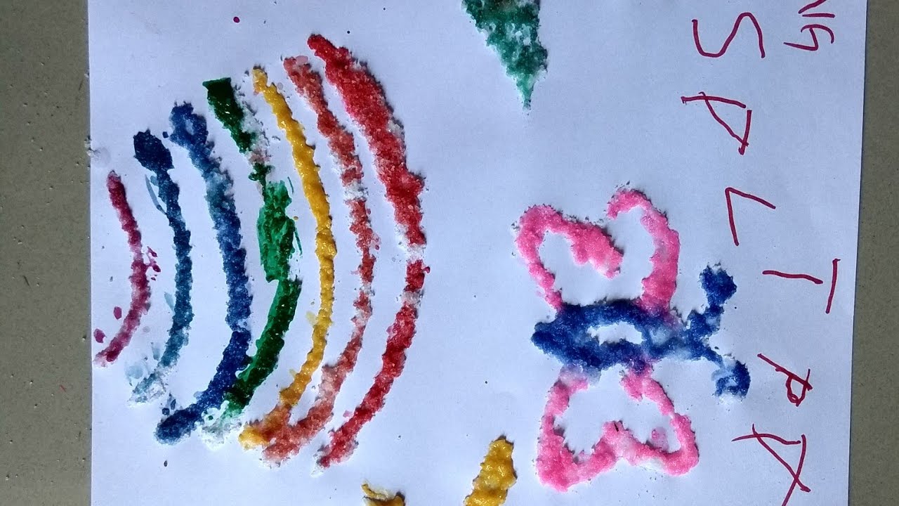 DIY EASY SALT PAINTING FOR KIDS || FUN EXPERIMENT WITH SALT ||TOUCH ...