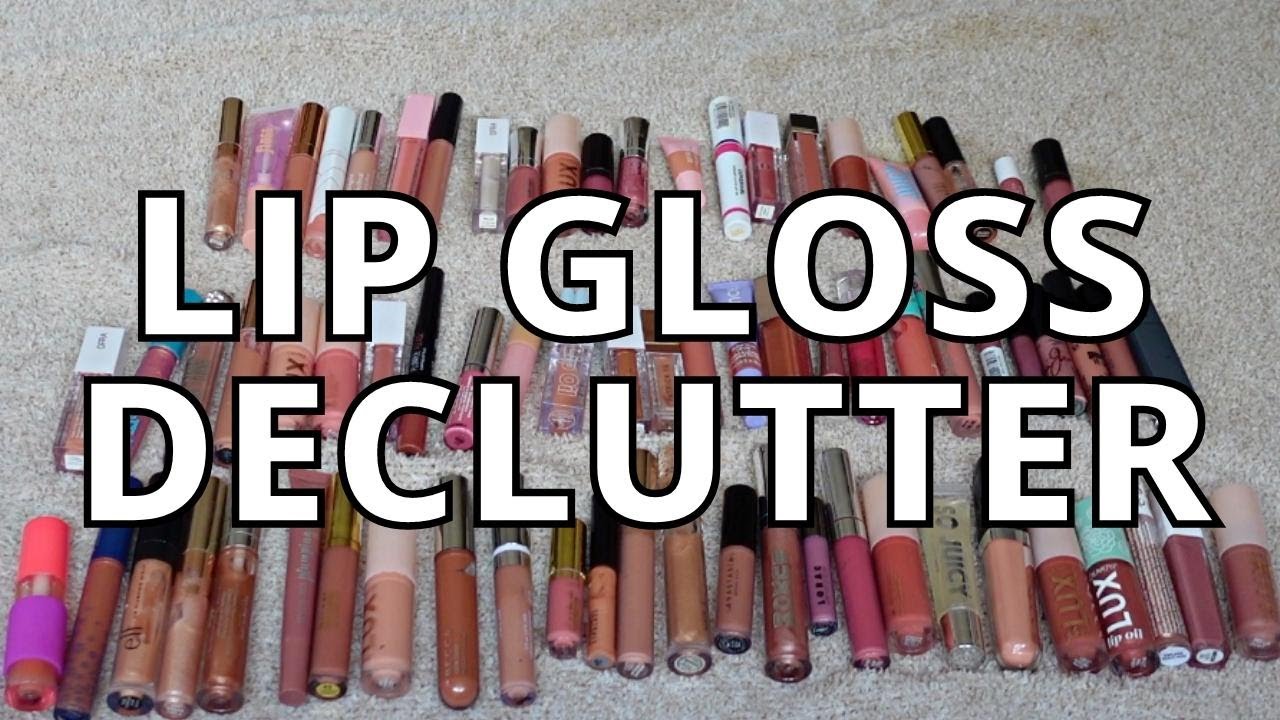 Lip Gloss Declutter | Decluttering Most of My Collection | Swatches - YouTube