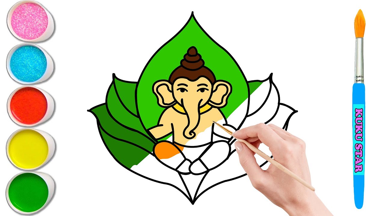How to Draw Ganapti Ganesh With Modak- Pencil Chitra| Ganesh Chaturthi ...