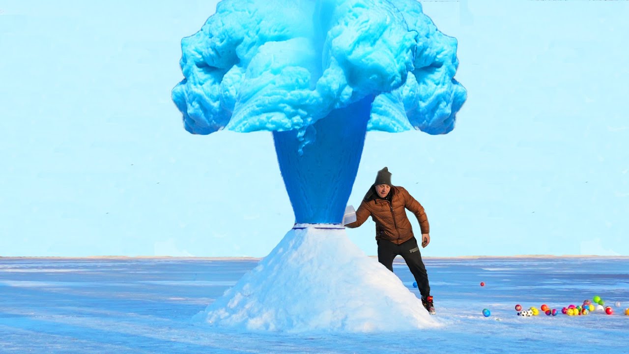 EXPERIMENT ICE VOLCANO - Toothpaste Eruption - YouTube