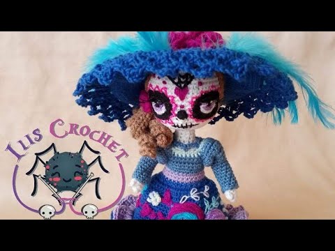 Iligurumi De Catrina. Mangas y sombrero💜😘💀 - YouTube